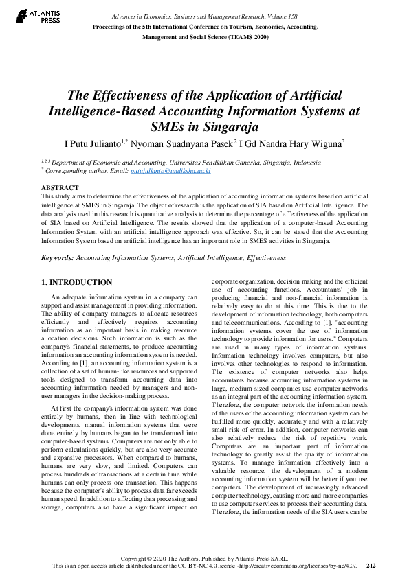 (PDF) The Effectiveness of the Application of Artificial Intelligence-Based Accounting ...