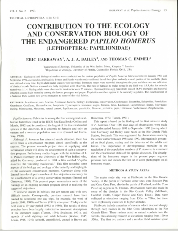 (PDF) Contribution to the ecology and conservation biology of the ...