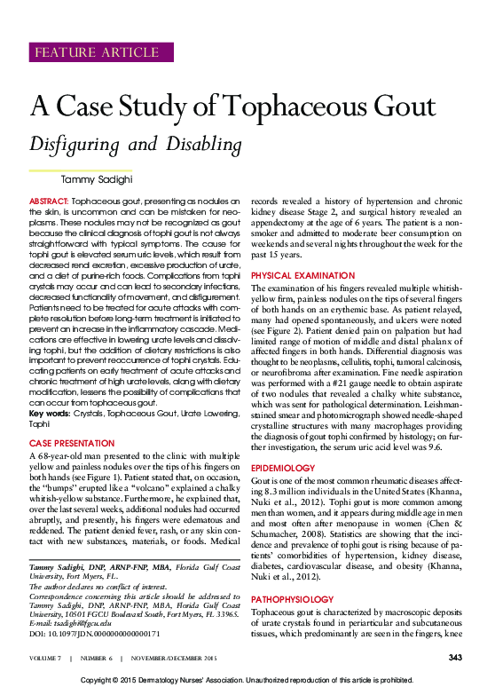 (PDF) A Case Study of Tophaceous Gout