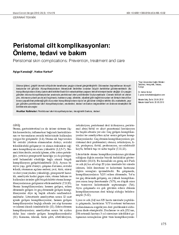 (PDF) Peristomal skin complications: prevention, treatment and care