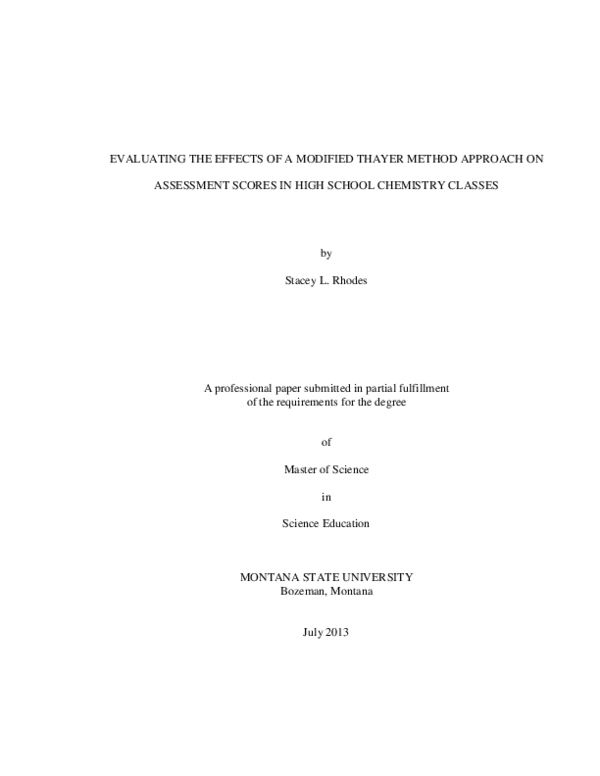 (PDF) Evaluating the effects of a modified Thayer method approach on ...