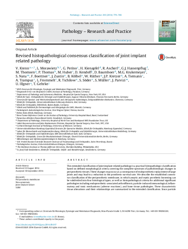 (PDF) Revised histopathological consensus classification of joint ...