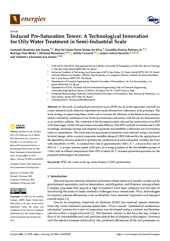 (PDF) Induced Pre-Saturation Tower: A Technological Innovation for Oily ...
