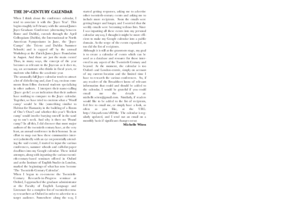 (PDF) The Twentieth Century Calendar
