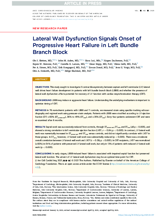 (PDF) Lateral Wall Dysfunction Signals Onset of Progressive Heart ...
