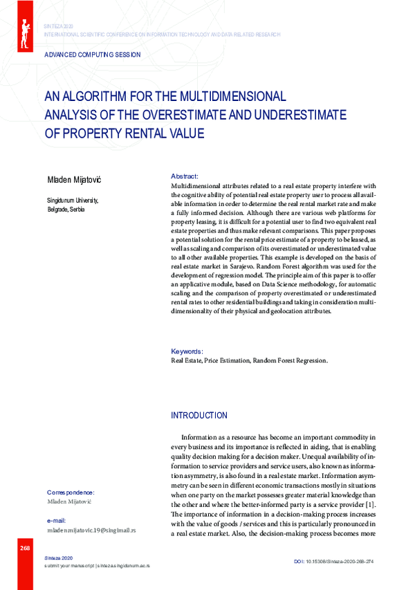 (PDF) An Algorithm for the Multidimensional Analysis of the ...