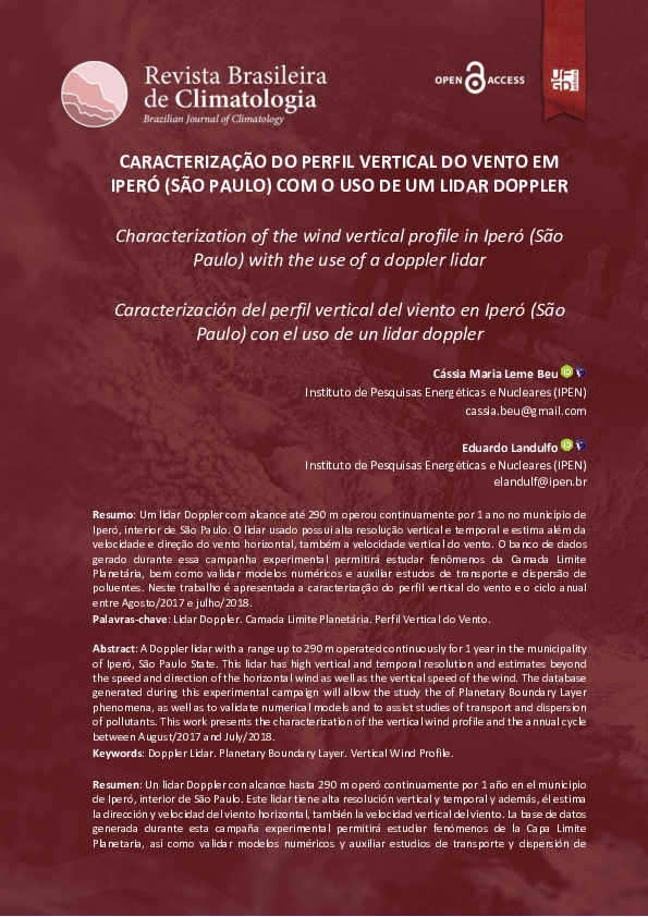 (PDF) Caracterização do perfil vertical do vento em Iperó (São Paulo ...