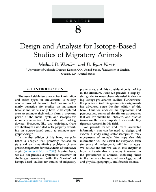 (PDF) Tracking Animal Migration with Stable Isotopes