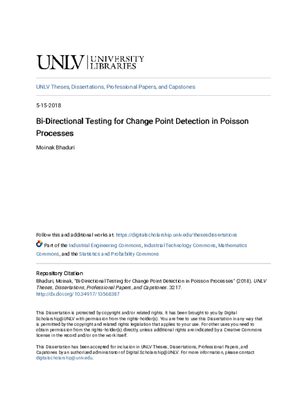 (PDF) Bi-Directional Testing for Change Point Detection in Poisson ...