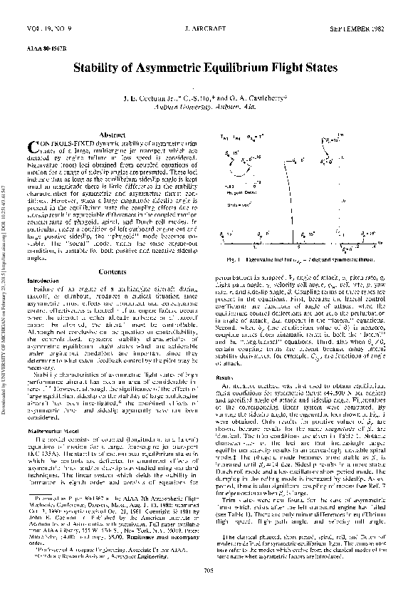 (PDF) Stability of Asymmetric Equilibrium Flight States