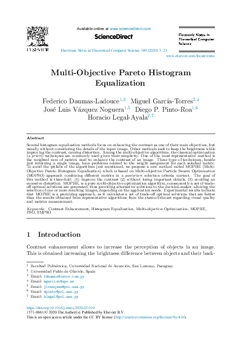 (PDF) Multi-Objective Pareto Histogram Equalization