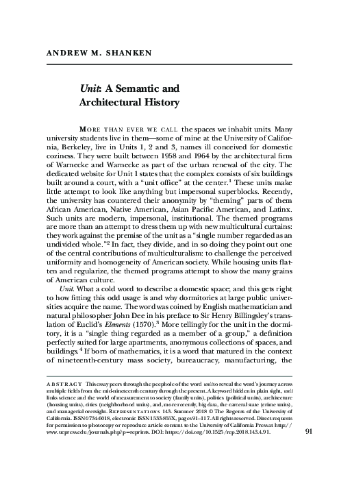 (PDF) Unit: A Semantic and Architectural History