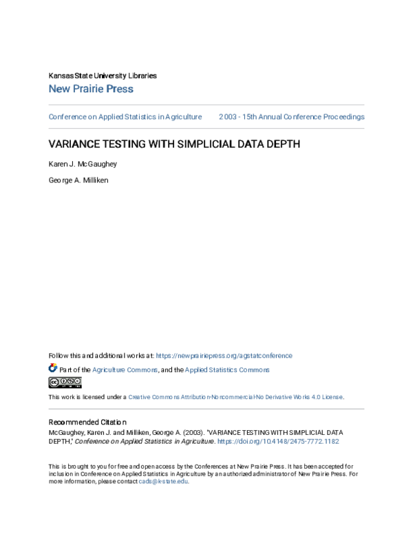 (PDF) Variance Testing with Simplicial Data Depth