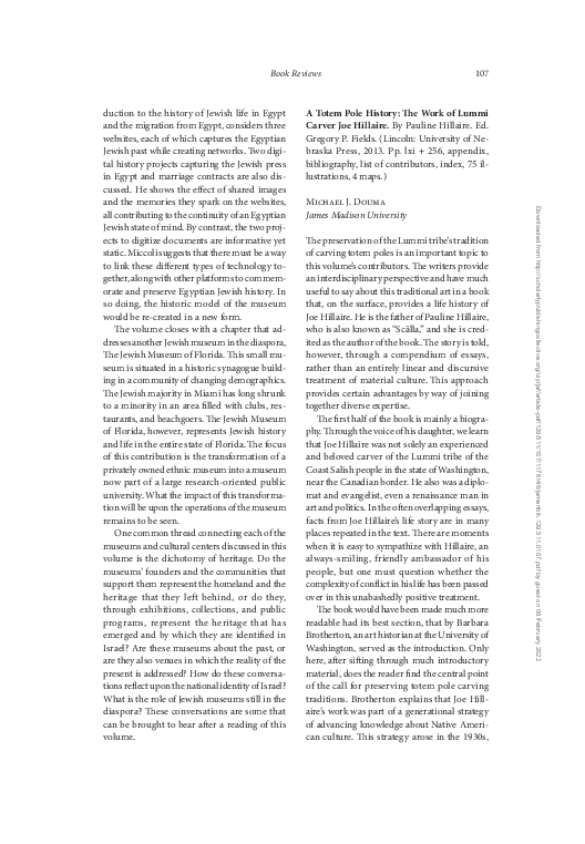 (PDF) A Totem Pole History: The Work of Lummi Carver Joe Hillaire by ...