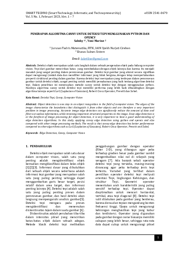 (PDF) Penerapan Algoritma Deteksi Tepi Canny Menggunakan Python Dan Opencv