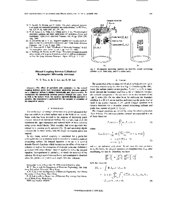 Pdf Mutual Coupling Between Cylindrical Rectangular Microstrip Antennas Kwai Man Luk