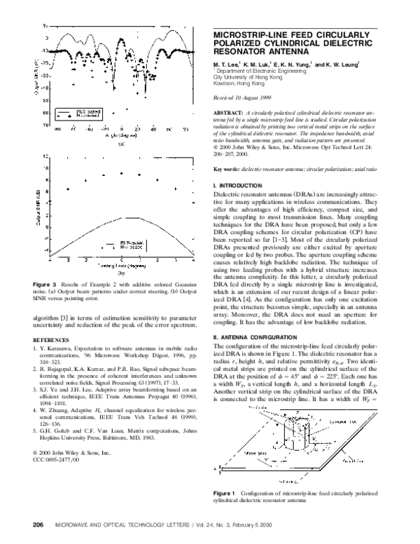 (PDF) Microstrip‐line feed circularly polarized cylindrical dielectric ...