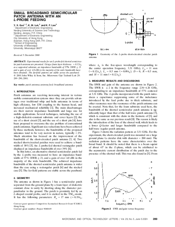 (PDF) Small broadband semicircular patch antenna with anL-probe feeding