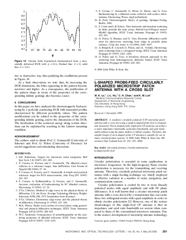(PDF) L-Shaped probe-feed circularly polarized microstrip patch antenna ...