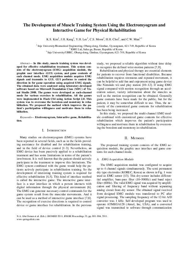 (PDF) The Development of Muscle Training System Using the ...