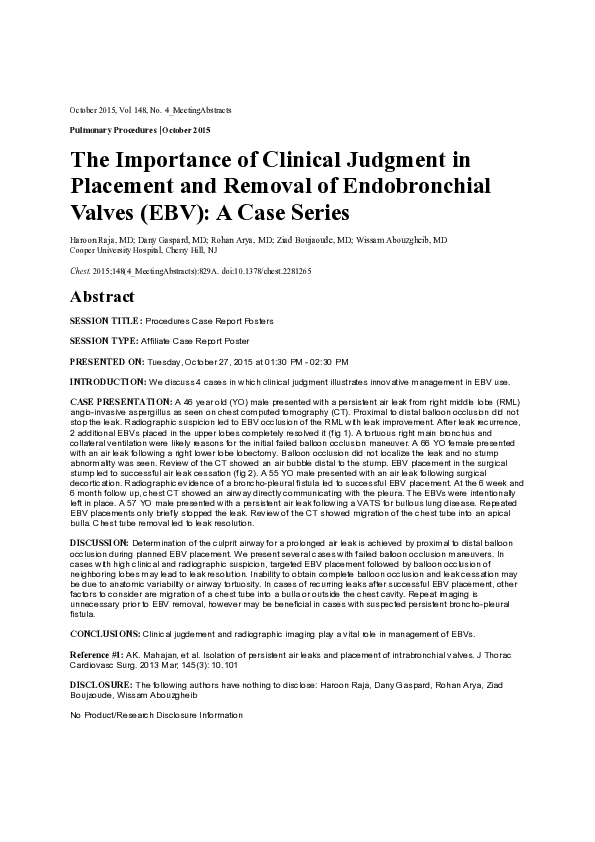 (PDF) The Importance of Clinical Judgment in Placement and Removal of ...