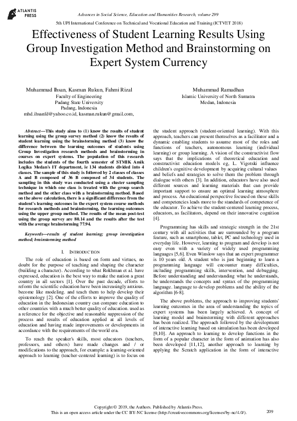 (PDF) Effectiveness of Student Learning Results using Group ...