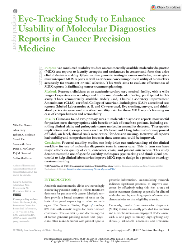 (PDF) Eye-Tracking Study to Enhance Usability of Molecular Diagnostics ...