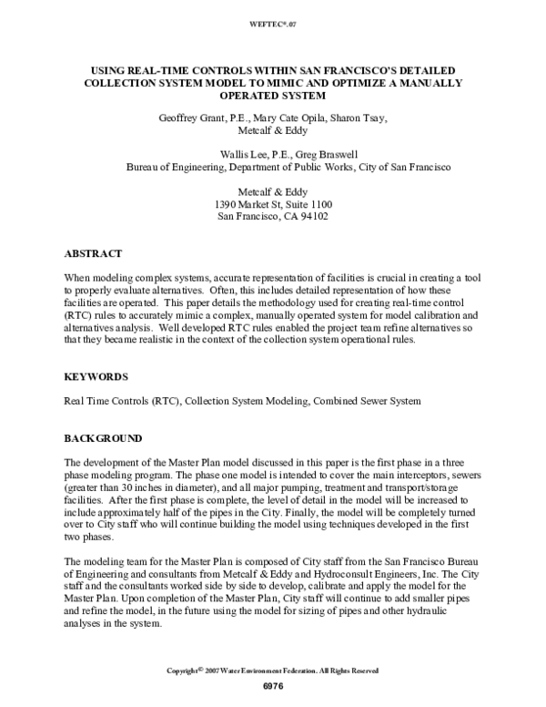 (PDF) Using Real-Time Controls within San Francisco's Detailed ...
