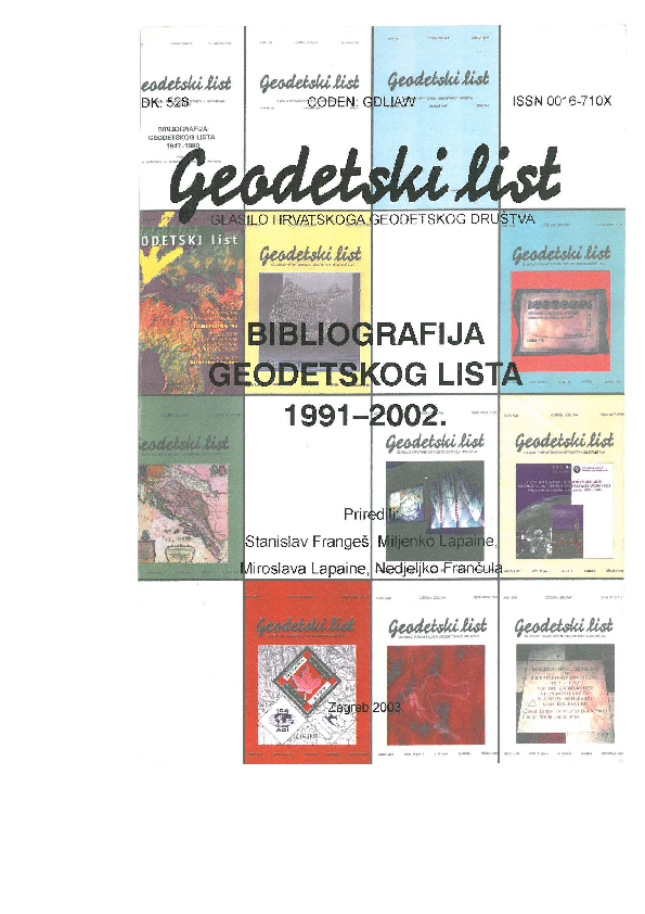 (PDF) Bibliography of Geodetski list 1991-2002