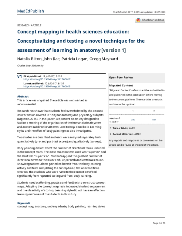 (PDF) Concept mapping in health sciences education: Conceptualizing and ...