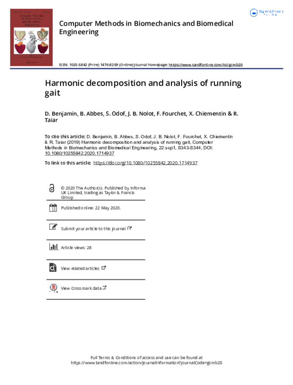 (PDF) Harmonic decomposition and analysis of running gait | Francois Fourchet - Academia.edu