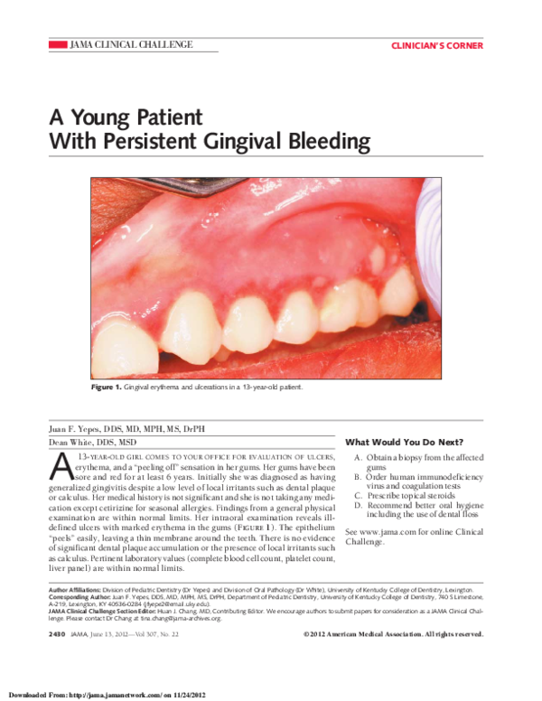 (PDF) A Young Patient With Persistent Gingival Bleeding