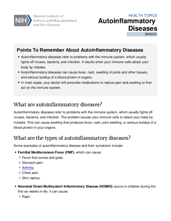 (PDF) Autoinflammatory diseases