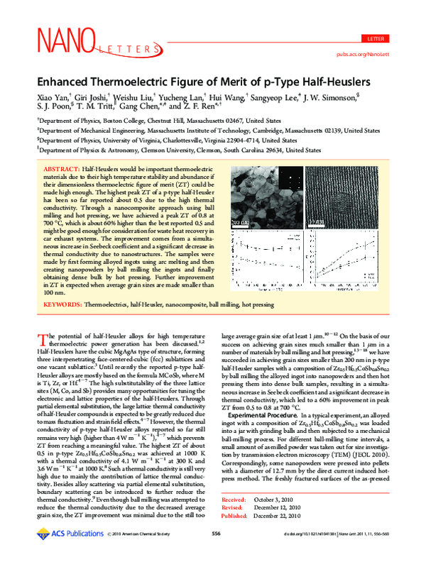 (PDF) Enhanced thermoelectric figure-of-merit of p-type SiGe through ...
