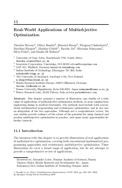 (PDF) Real-World Applications of Multiobjective Optimization
