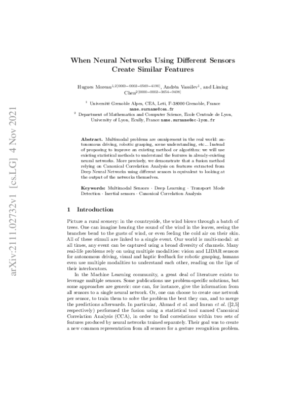 (PDF) When Neural Networks Using Different Sensors Create Similar Features