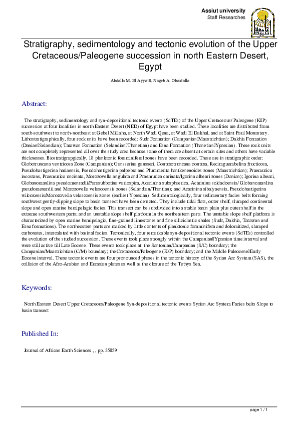 (PDF) Stratigraphy, sedimentology and tectonic evolution of the Upper ...