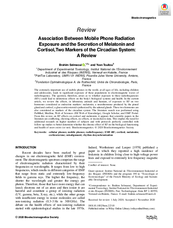 (PDF) Association Between Mobile Phone Radiation Exposure and the ...