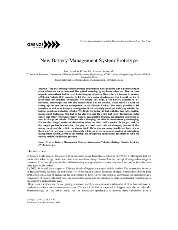 (PDF) New Battery Management System Prototype (PDF) New Battery Management System Prototype