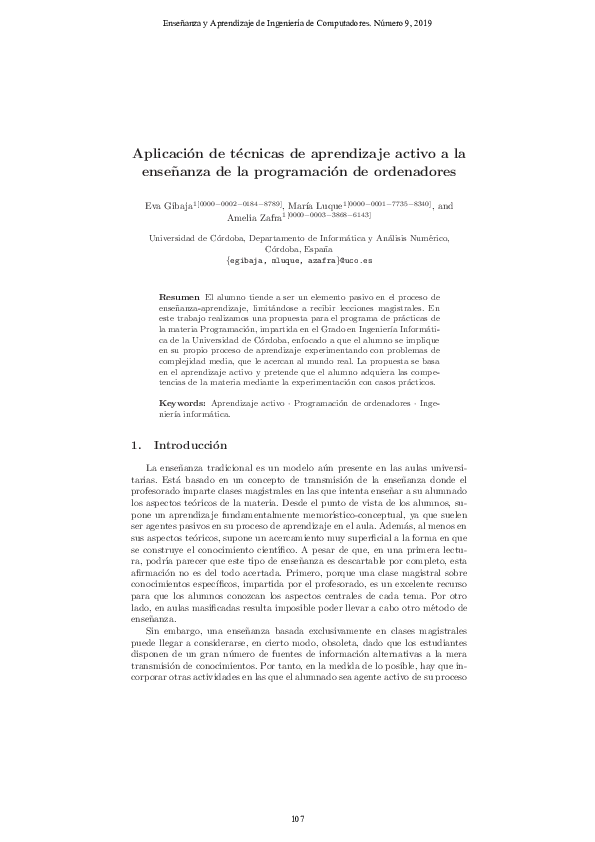 (PDF) Aplicación de técnicas de aprendizaje activo a la enseñanza de la ...