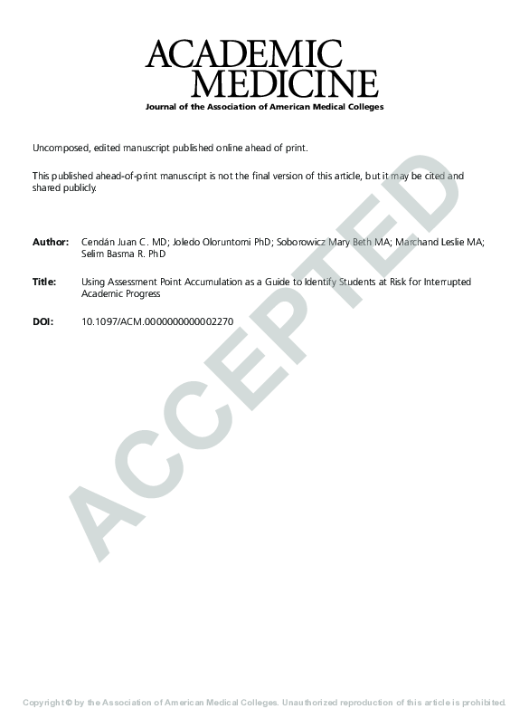 (PDF) Using Assessment Point Accumulation as a Guide to Identify ...