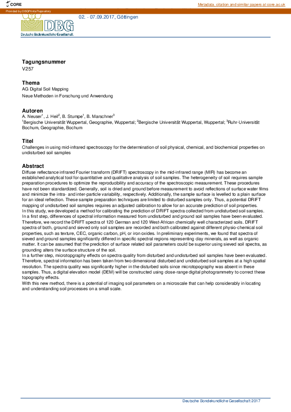 (PDF) Challenges in using mid-infrared spectroscopy for the ...