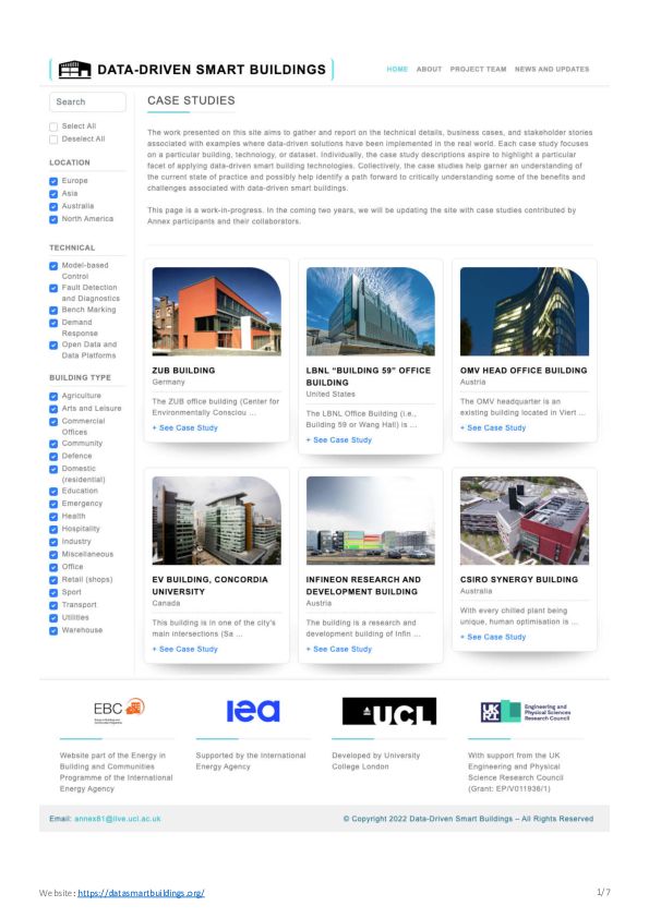(PDF) Data Driven Smart Building Case Studies