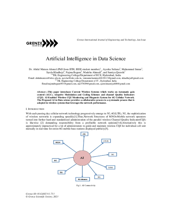 (PDF) Artificial Intelligence in Data Science