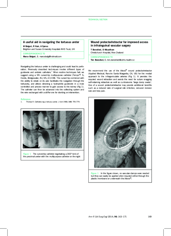 (PDF) Wound protector/retractor for improved access in infrainguinal ...
