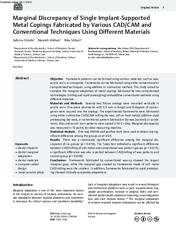 (PDF) Marginal Discrepancy of Single Implant-Supported Metal Copings ...