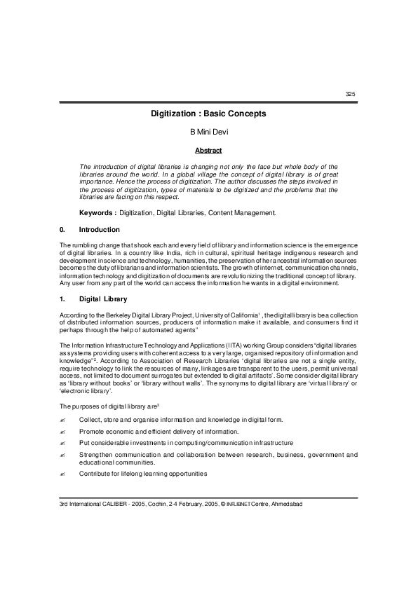 (PDF) Digitization : Basic Concepts (PDF) Digitization : Basic Concepts