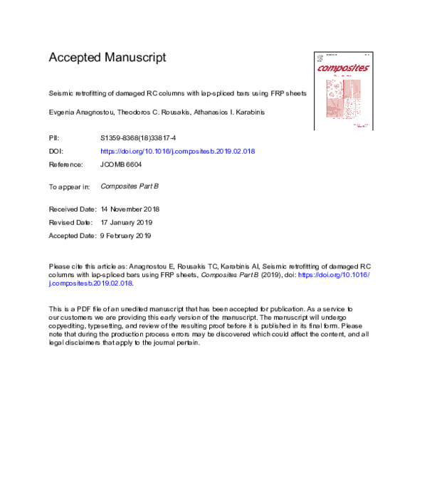 (PDF) Seismic retrofitting of damaged RC columns with lap-spliced bars using FRP sheets