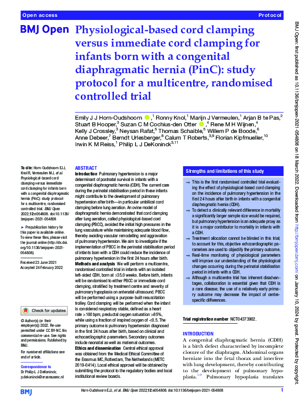 (PDF) Physiological-based cord clamping versus immediate cord clamping ...