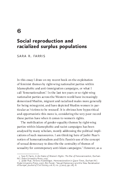 (PDF) Social reproduction and racialized surplus populations